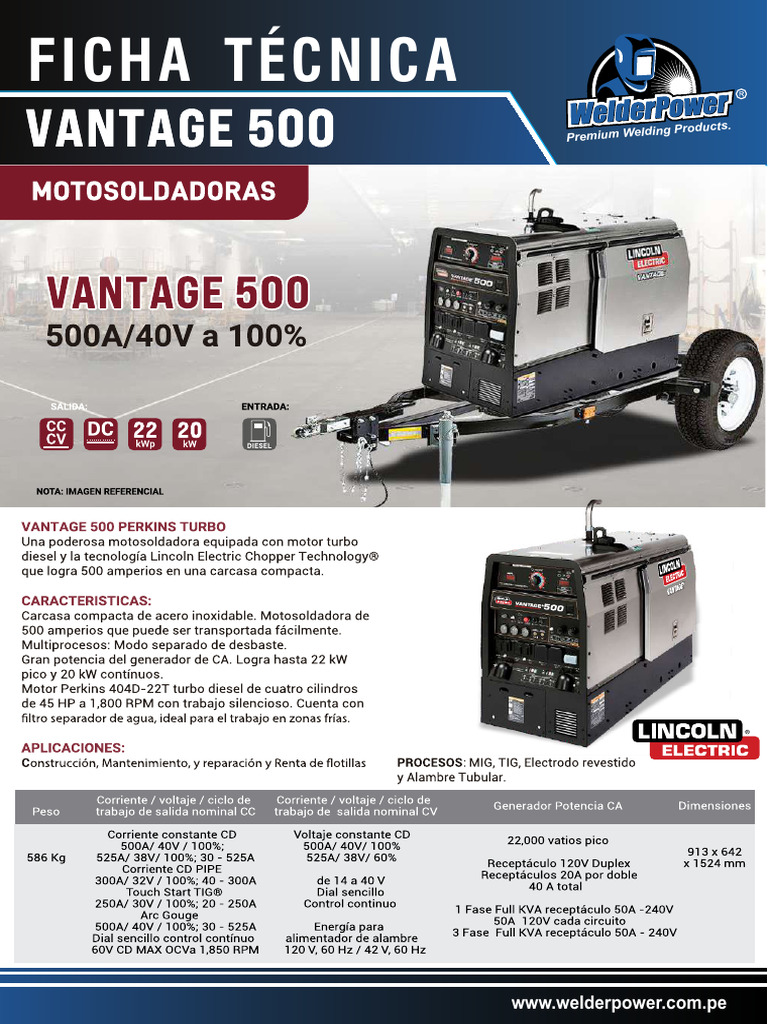 Ficha Tecnica Vantage 500 Lincoln | PDF