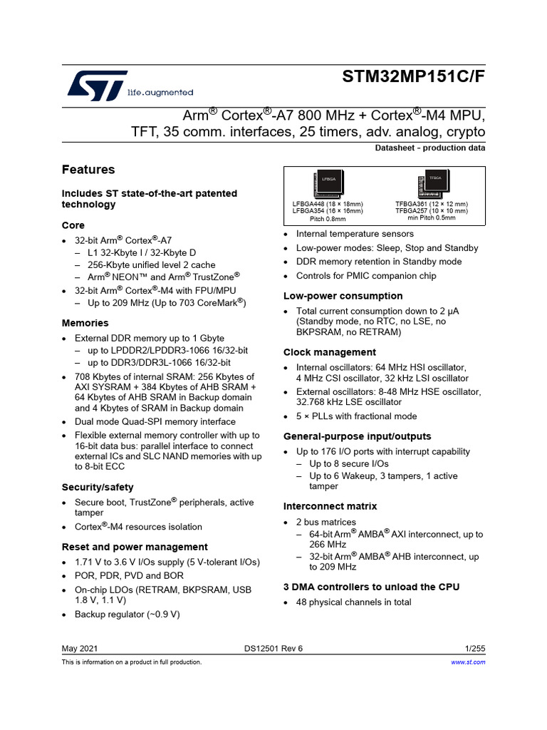 STM 32 MP 151 C | PDF | Computer Science | Electrical Engineering