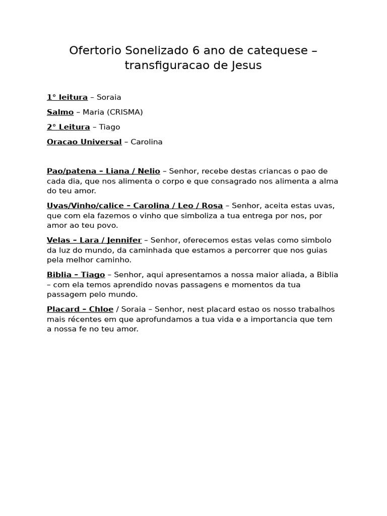 Missa Catequese | PDF