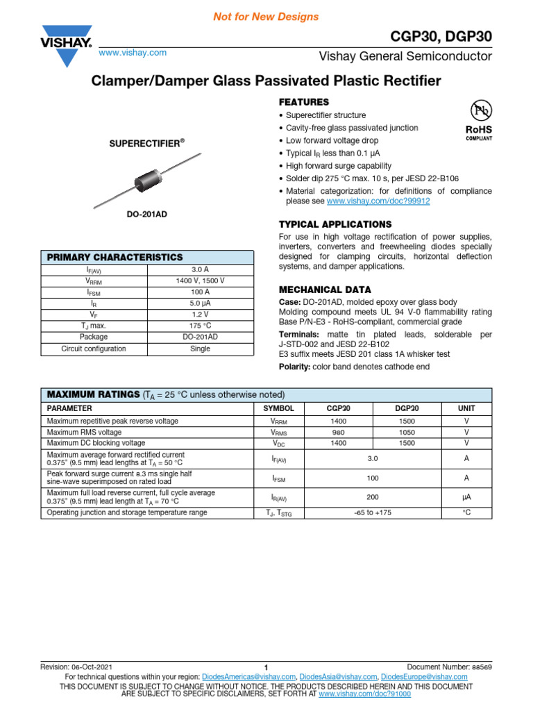 CGP 30 | PDF | Rectifier | Diode