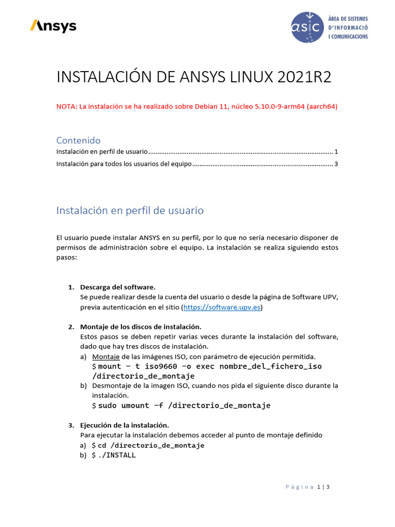 Instalacion ANSYS Linux | PDF | Usuario (informática) | Software