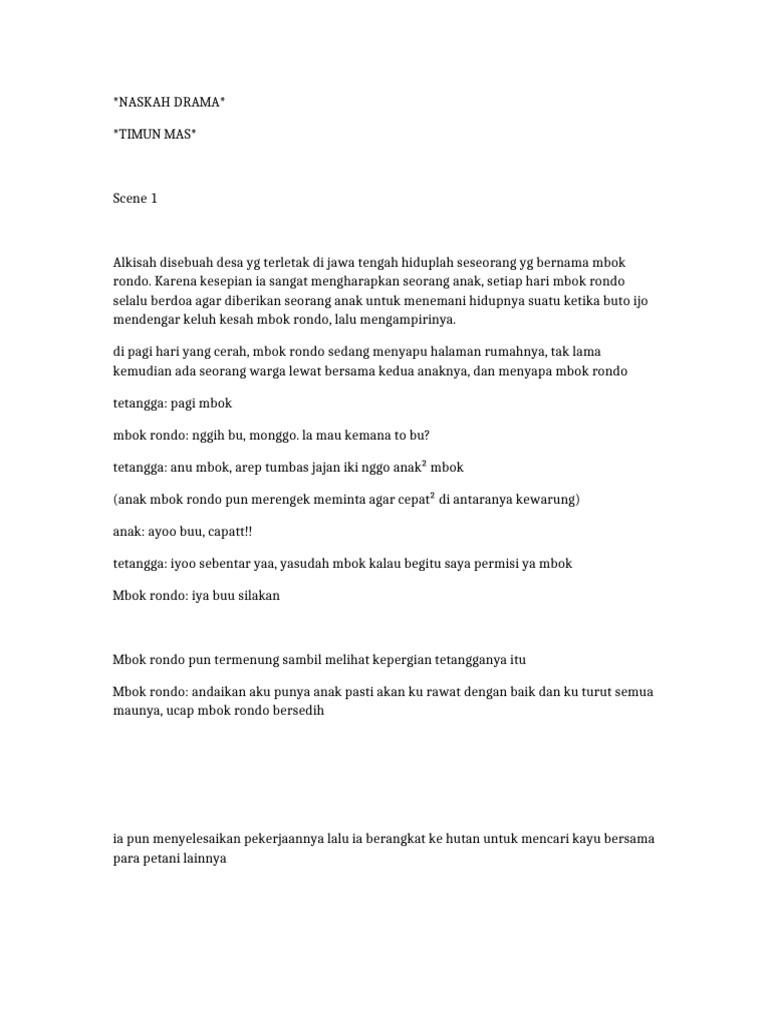 Naskah Drama Timun Mas Revisi-1 | PDF