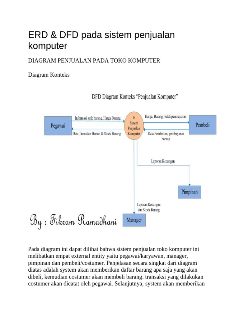 ERD & DFD Pada Sistem Penjualan Komputer | PDF