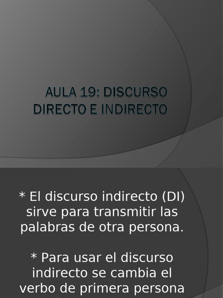 Discurso Indirecto | PDF