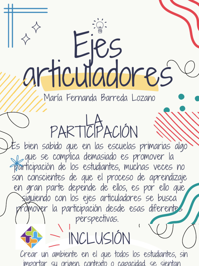Ejes articuladores | PDF | Inclusión (Educación) | Aprendizaje