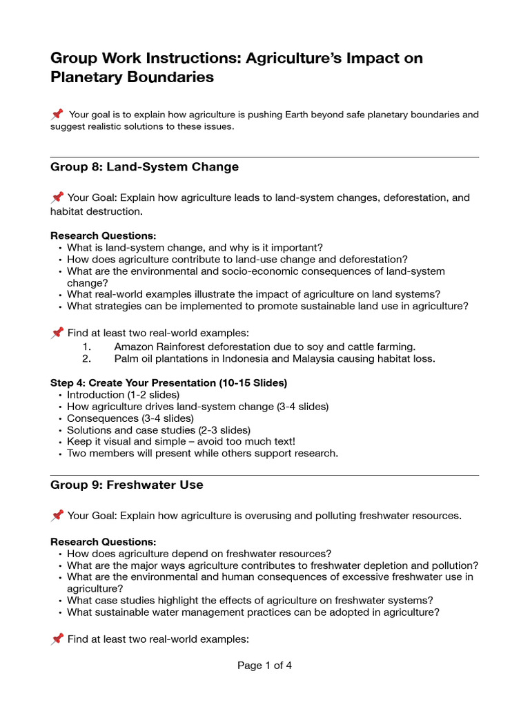 Group 8 - 12 Agriculture's Impact On Planetary Boundaries | PDF ...