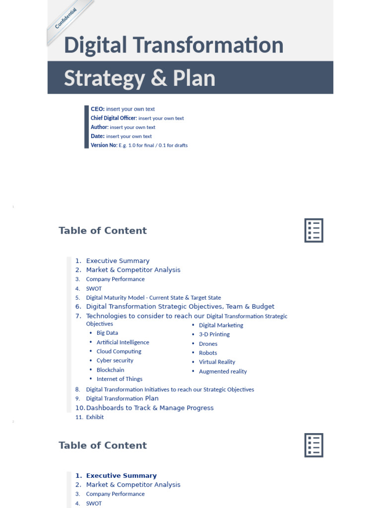 Digital transformation strategy template v1 | PDF | Big Data ...