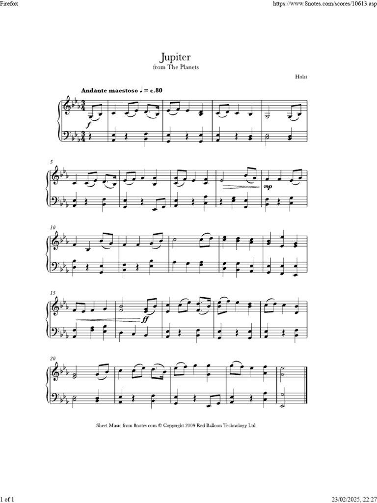 Jupiter Piano | PDF