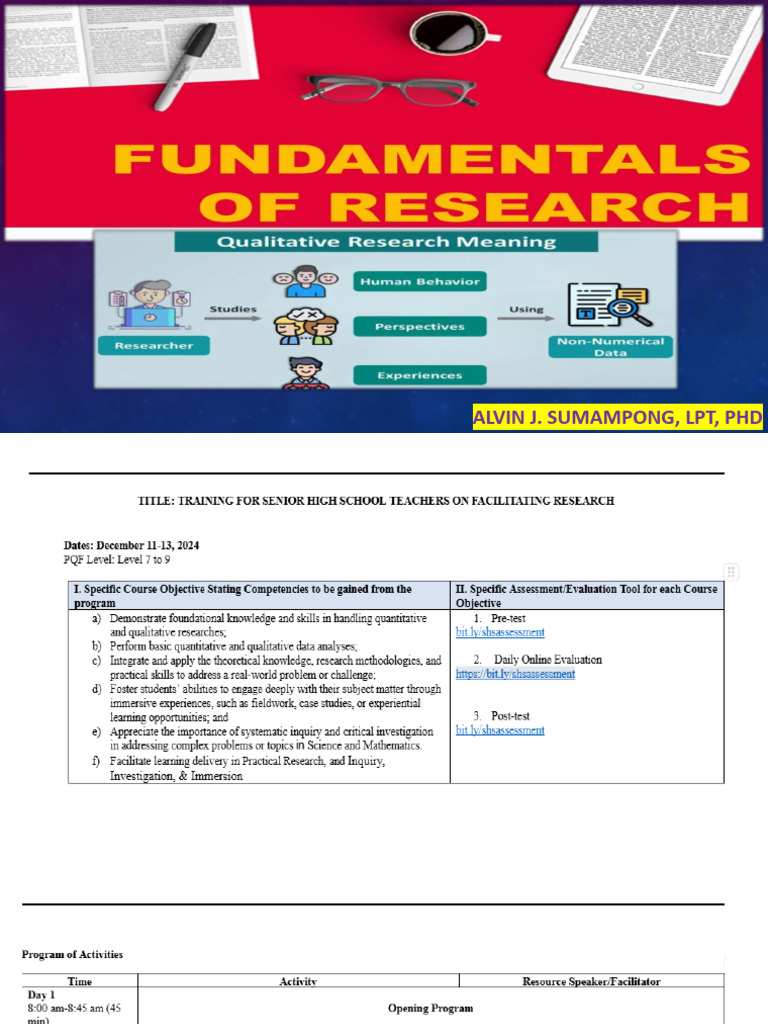 Qualitative Research Design Dr. Sumampong Final | PDF | Qualitative Research | Methodology