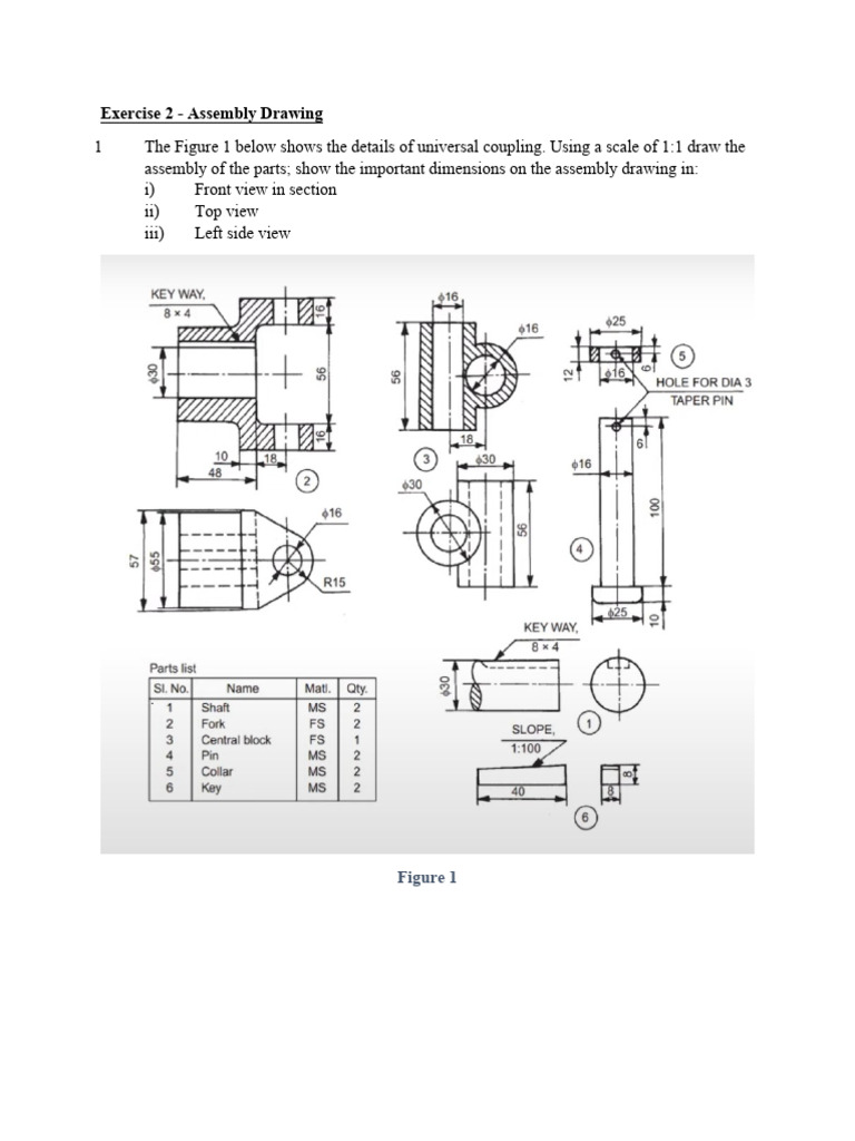 Exercise 2 - Assembly Drawing | PDF