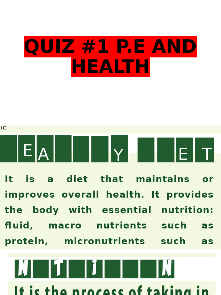 Pe and Health Quiz 1 3RD Quarter | PDF