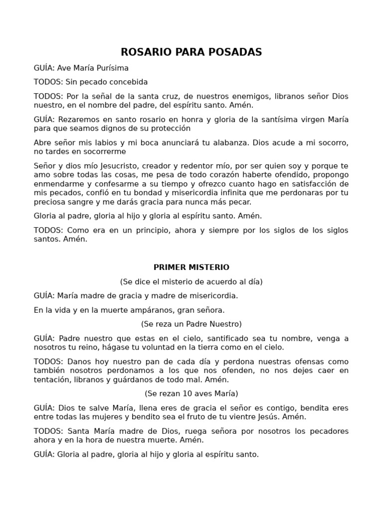 Rosario para Posadas | PDF | María, madre de Jesús | orador del Señor