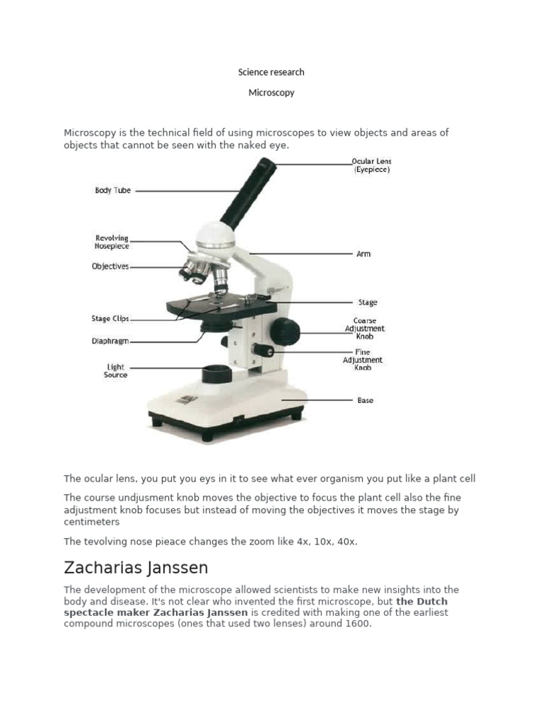 Zacharias Janssen: Science Research Micros | PDF