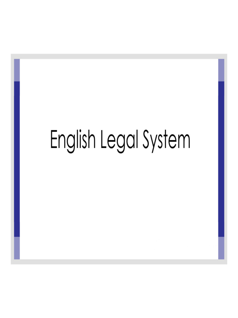 Overview of the English Legal System | PDF | Common Law | Burden Of ...