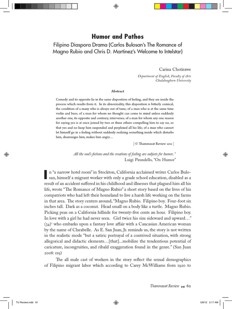 Humor and Pathos - Fiipino | PDF