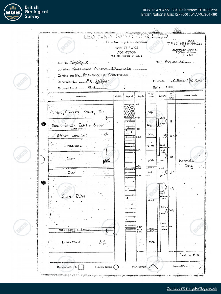 BGS Borehole 470455 (TF10SE223) | PDF