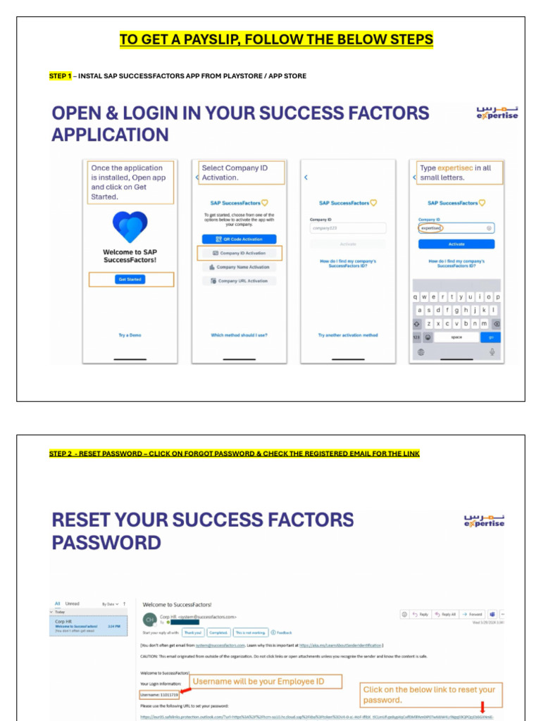 SuccesFactor Registrartion steps | PDF
