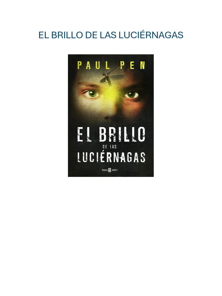 El brillo de las luciérnagas: análisis | PDF | Suspense (Género) | Novelas