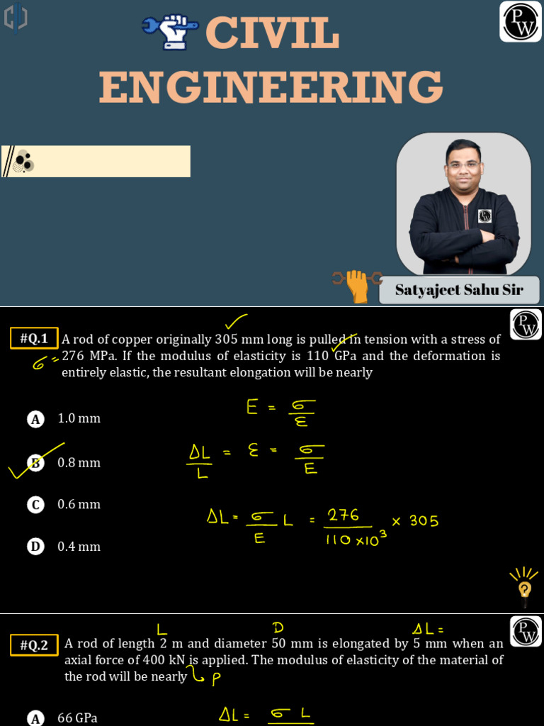 Simple Stress and Strain - DPP 01 Discussion Notes | PDF | Young's ...