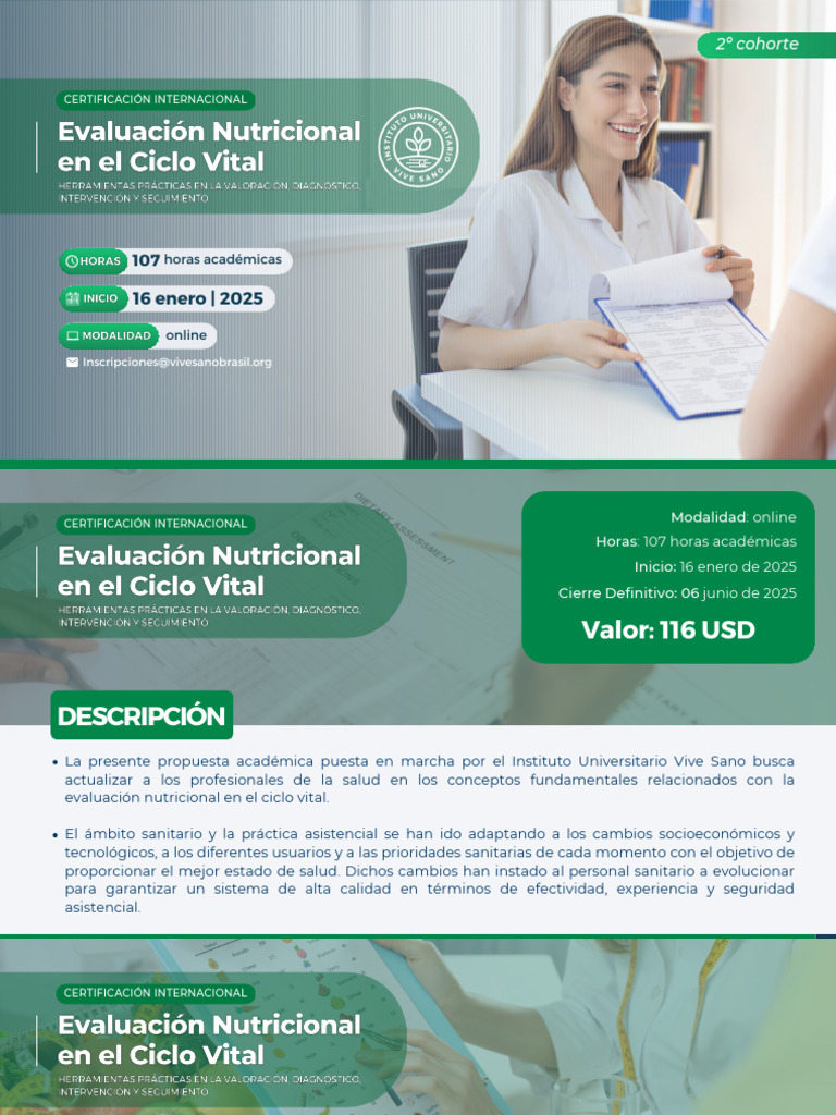 Programa Certificacion Internacional en Evaluacion Nutricional en El Ciclo Vital E1C2 | PDF ...