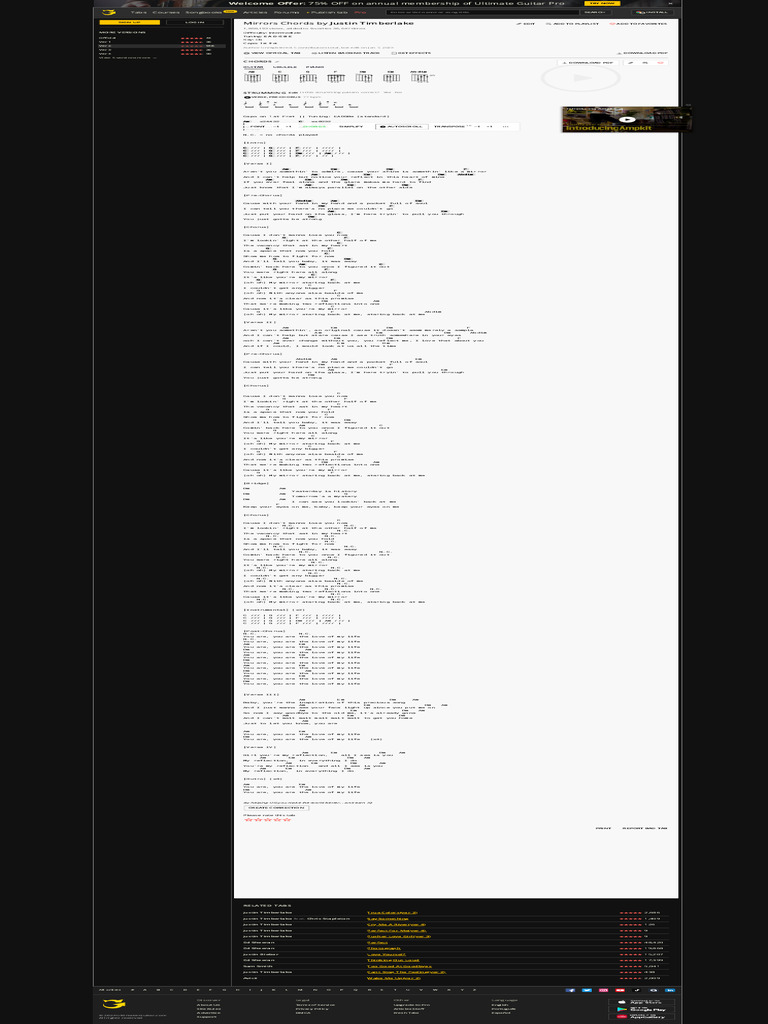 MIRRORS CHORDS (Ver 2) by Justin Timberlake @ | PDF | Love Yourself