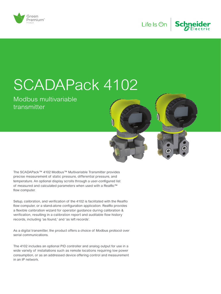 SCADAPack 4102 MMT Datasheet | PDF | Pressure Measurement | Calibration