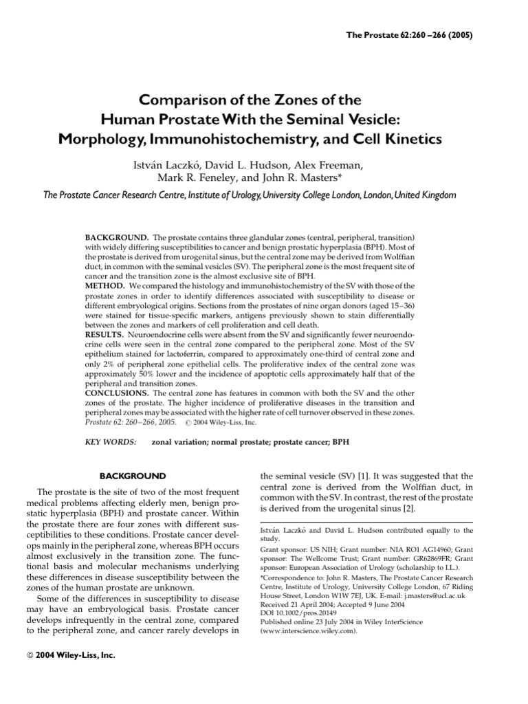 2004 - Laczko - Comparison of The Zones of The Human Prostate With The ...