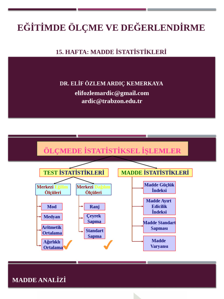 Hafta Madde İstatistikleri | PDF