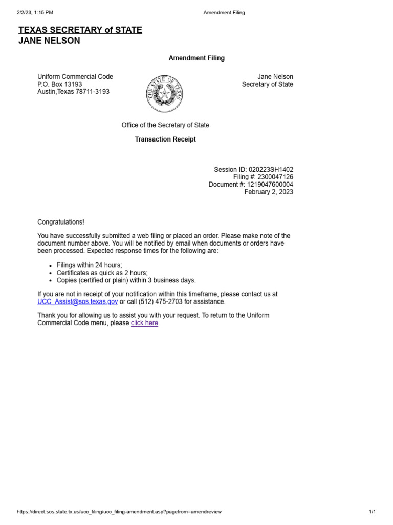 Amendment Filing.2 | PDF