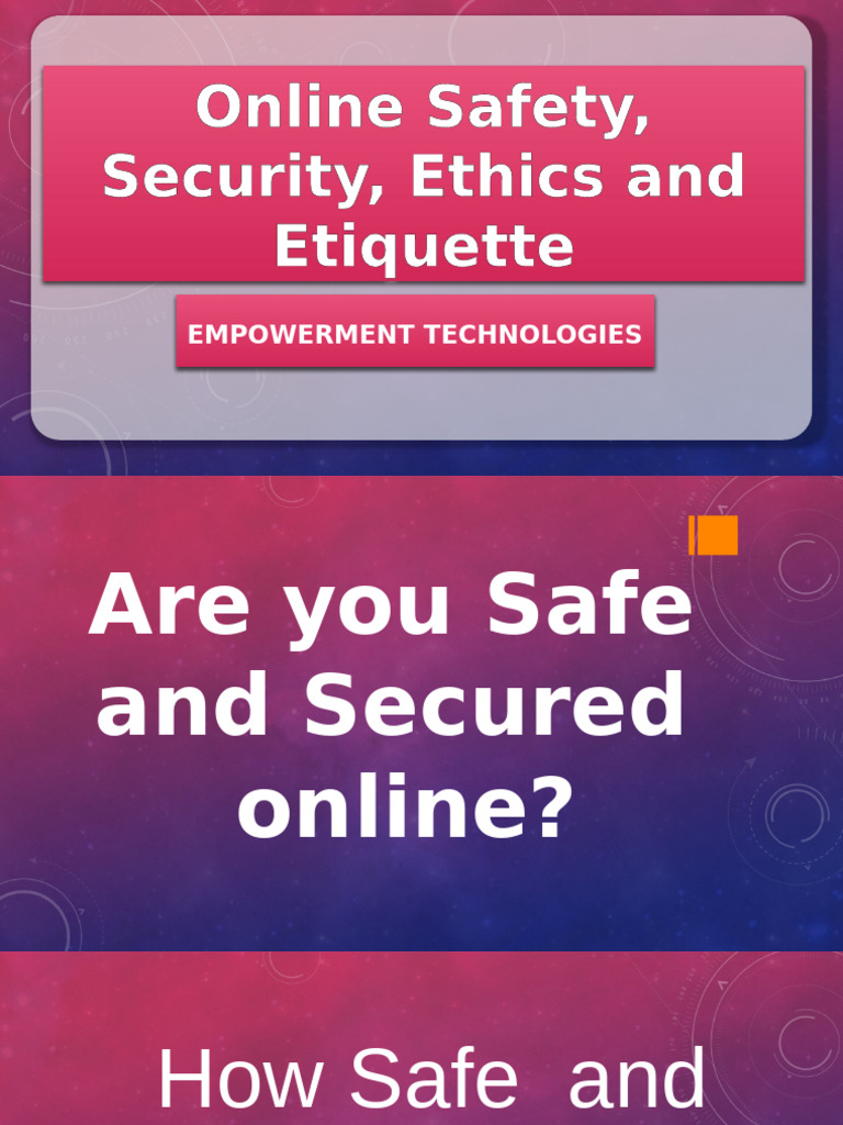 Lesson 5 - Online Safety, Security, Ethics and Etiquette | PDF ...