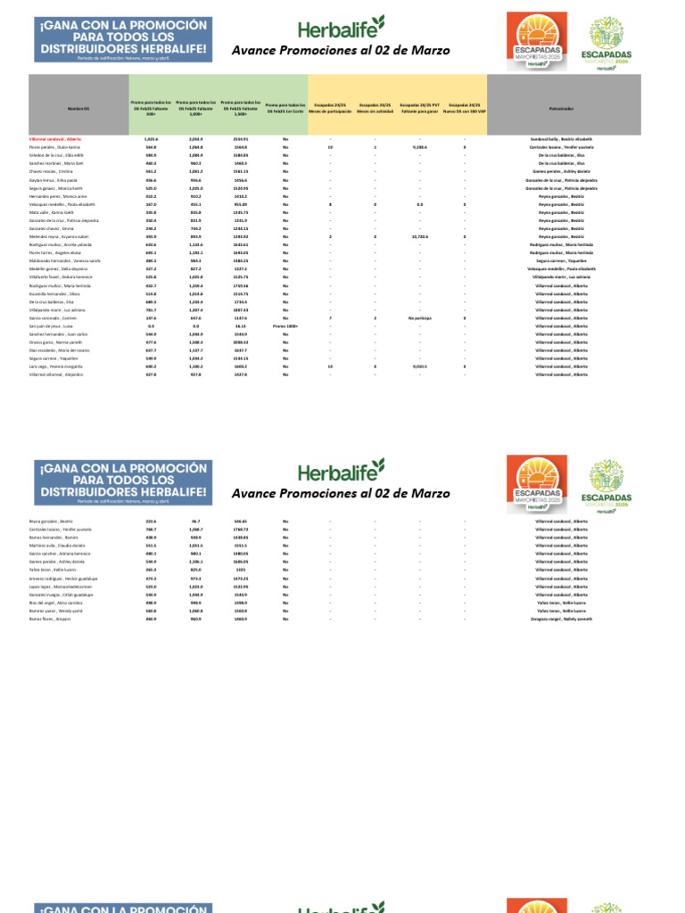 Villarreal Sandoval, Alberto Avance Promociones | PDF