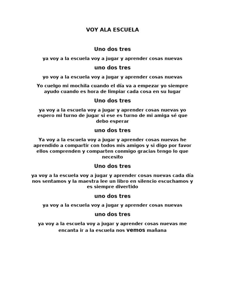 Voy Ala Escuela | PDF