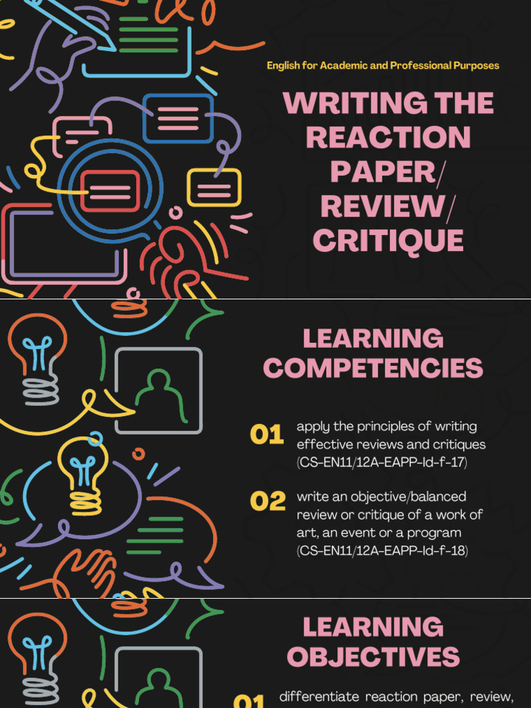 EAPP_Lesson-1_Reaction-PaperReviewCritique | PDF