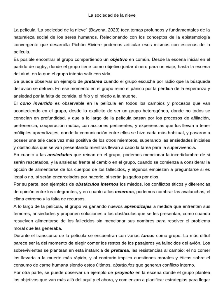 La Sociedad de La Nieve | PDF | Amor