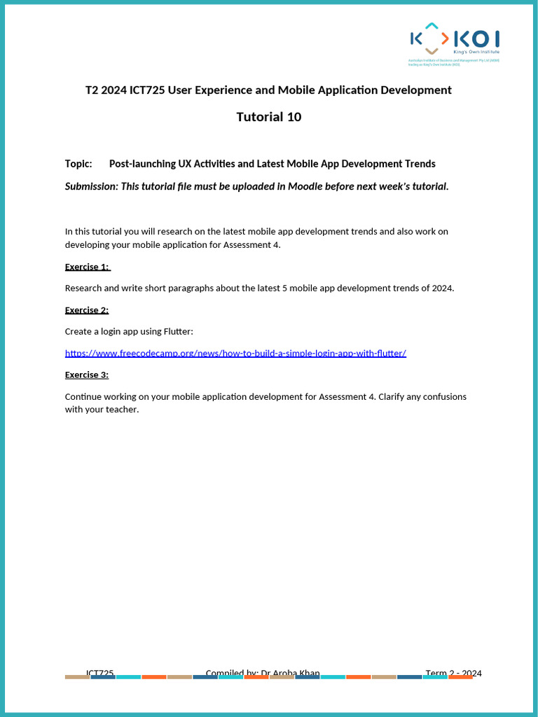 Tutorial 10 ICT725 | PDF