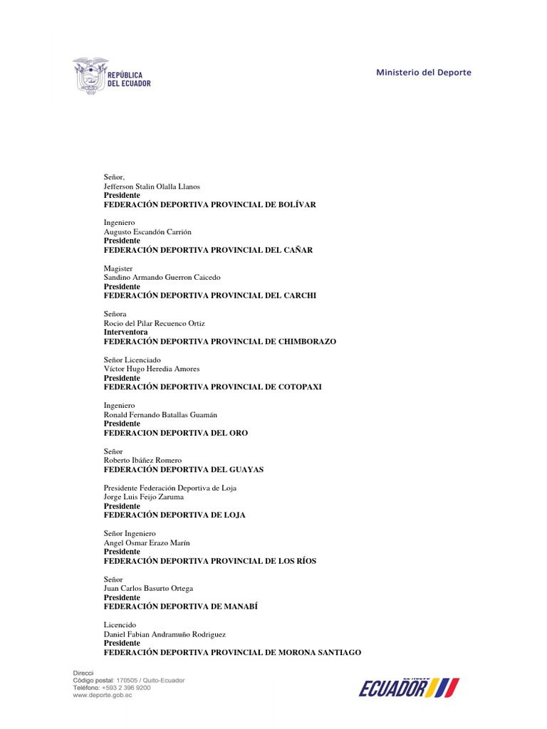 Oficio Nro. MD-SD-2025-0044-O Quito, D.M., 28 de Febrero de 2025 | PDF ...