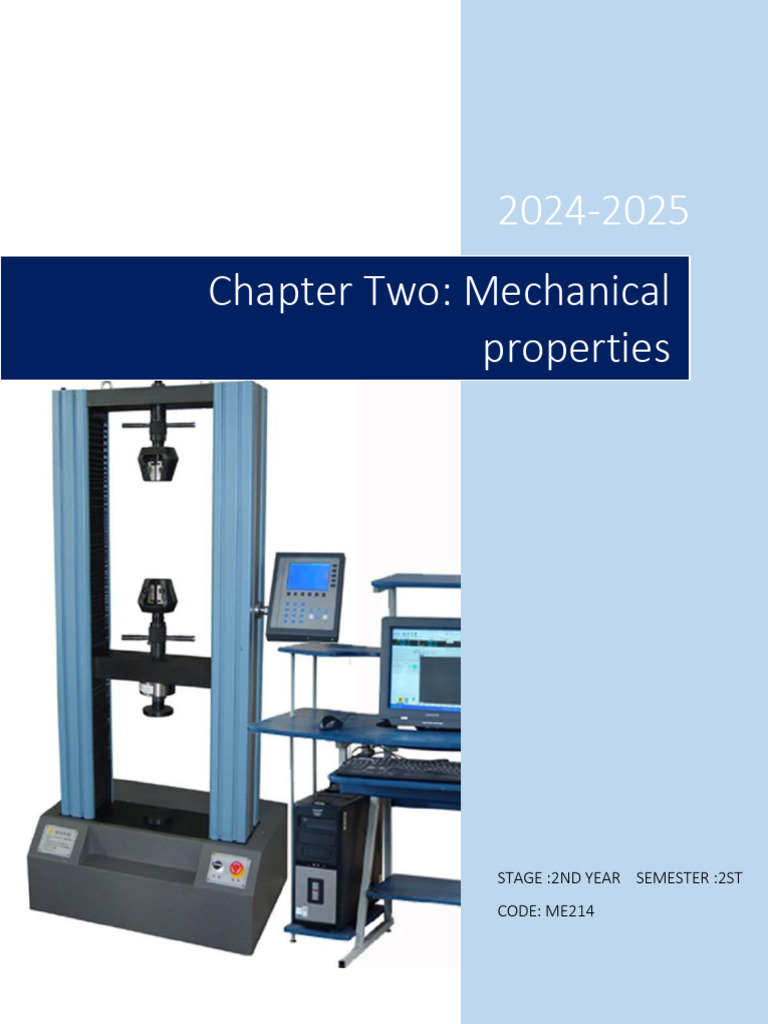 Chapter Two- Mechanical Properties-Materials department | PDF | Deformation (Engineering ...