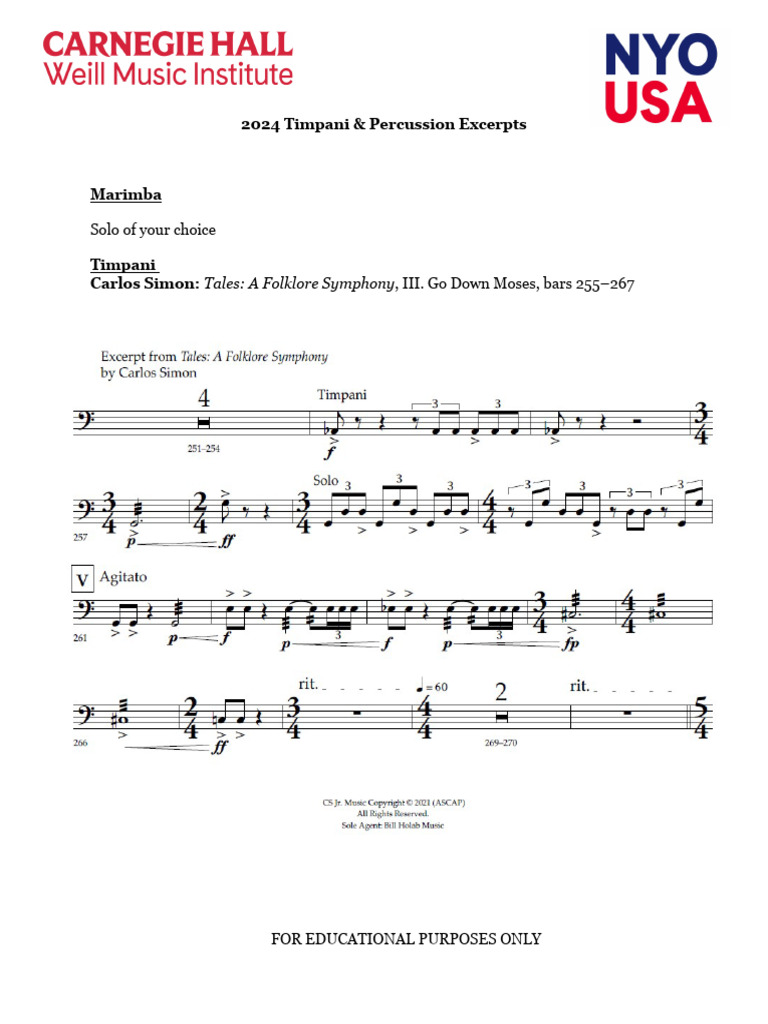 Timpani and Percussion Excerpts v2 | PDF