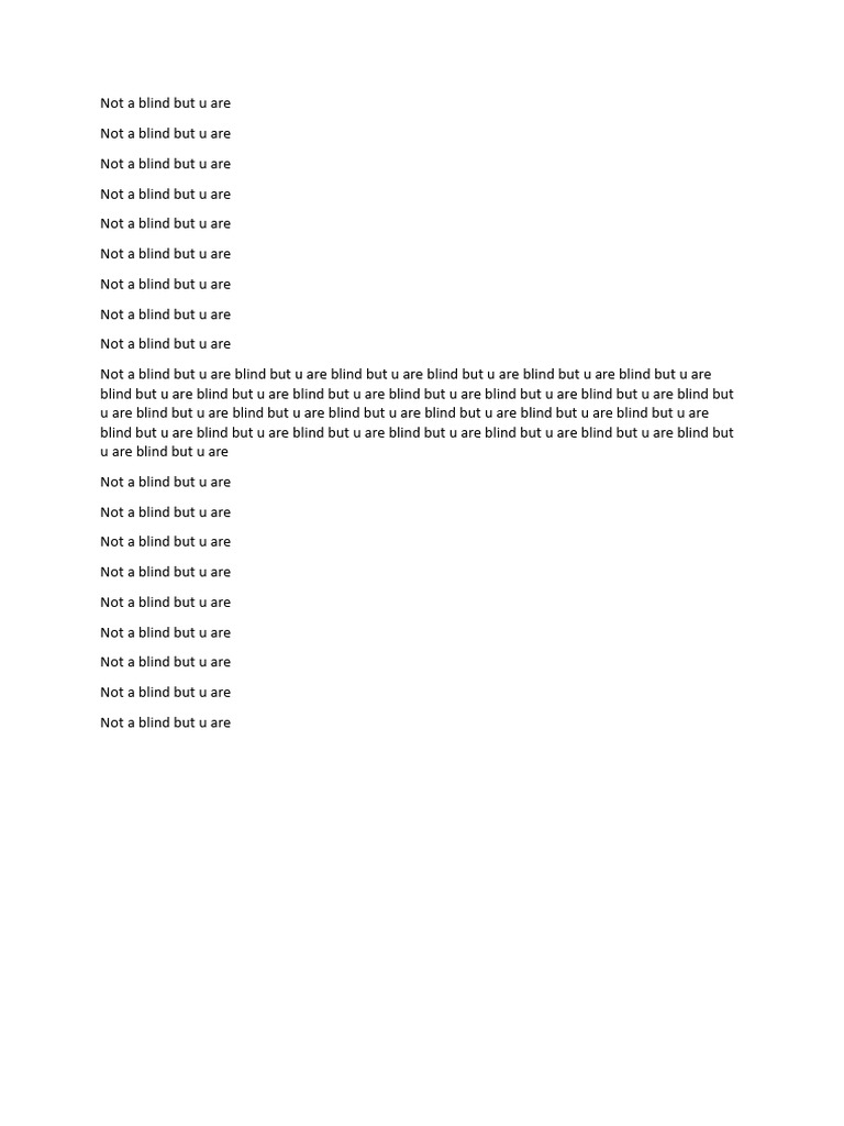Not a Blind But You Are | PDF