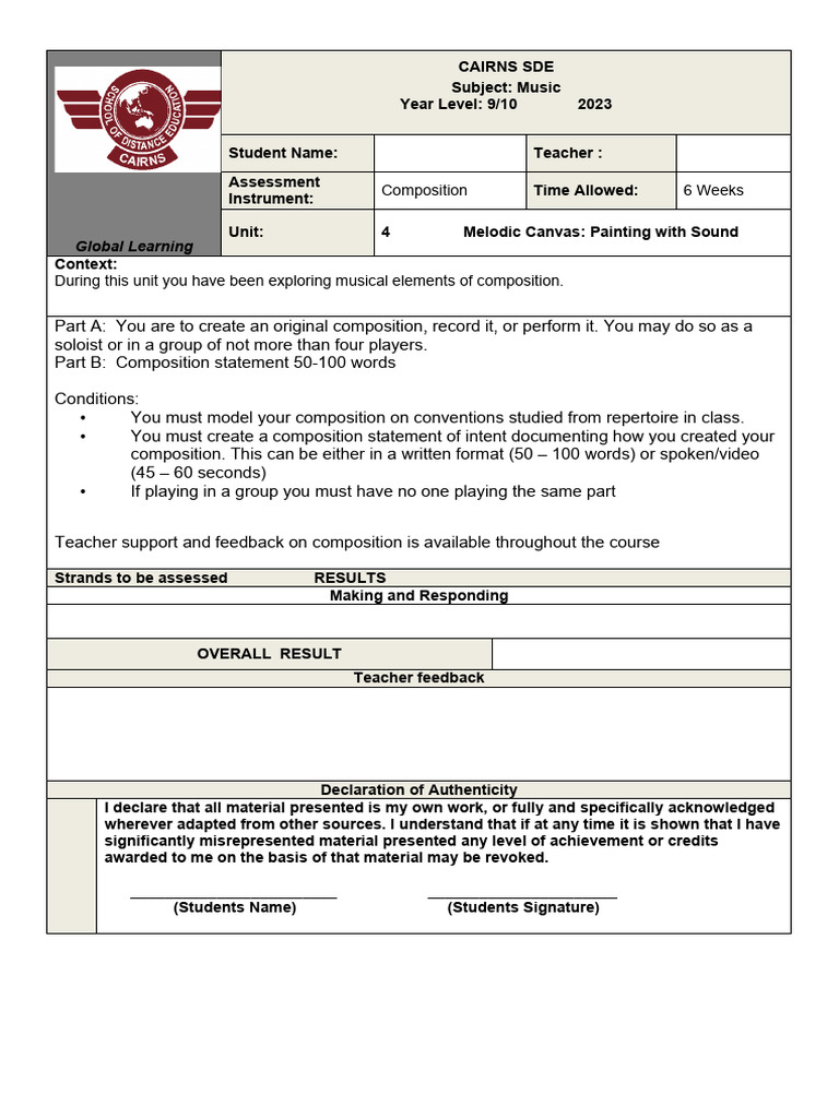 Music Composition Assignment Guide | PDF | Musical Compositions | Rhythm