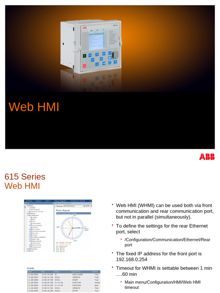 Web HMI 615 Series Configuration Guide | PDF