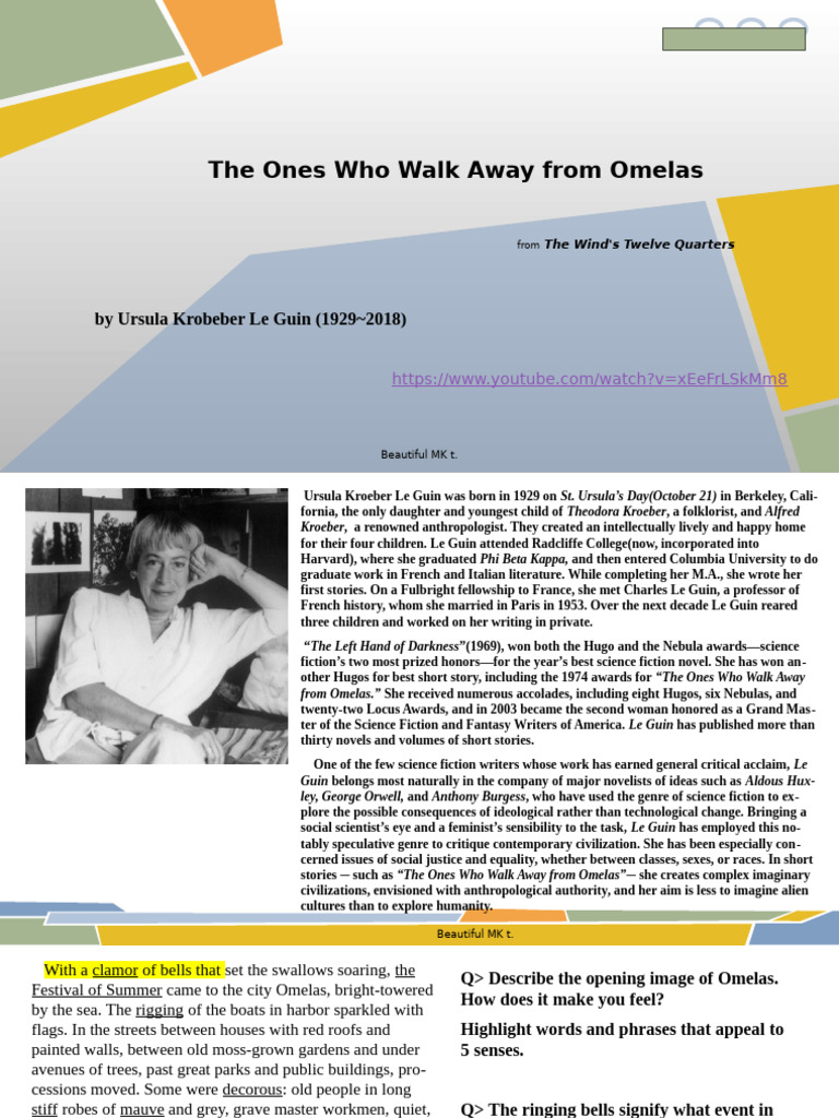 The Ones Who Walk Away From Omelas | PDF
