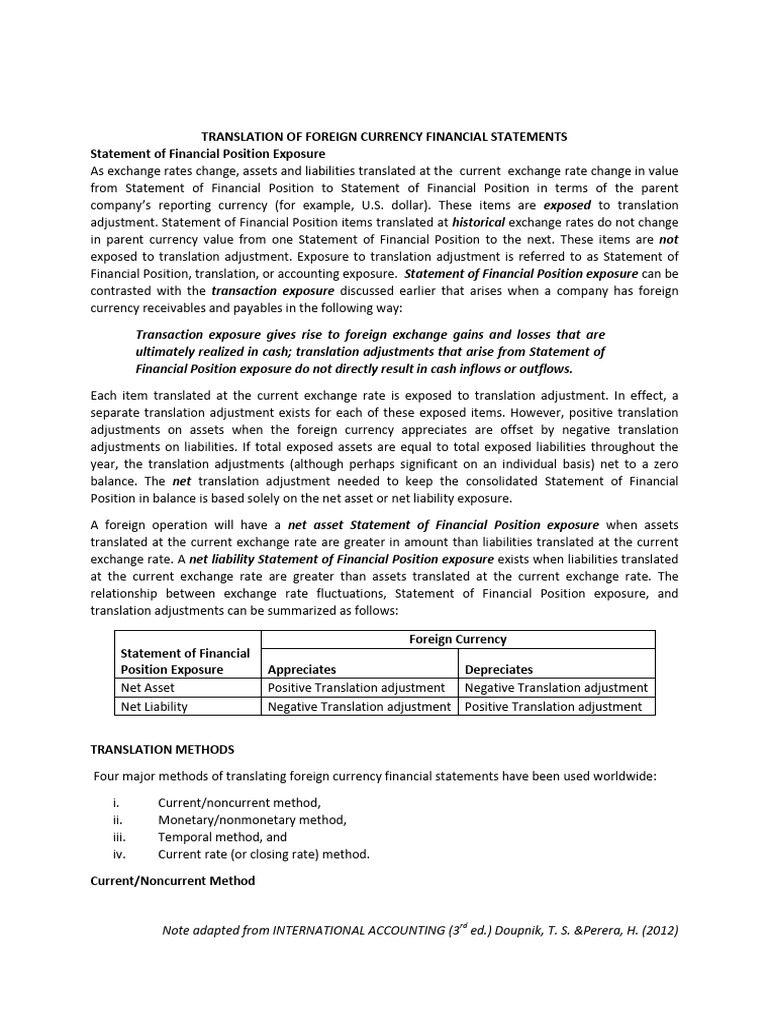 Foreign Currency Financial Statement Translation | PDF | Balance Sheet ...