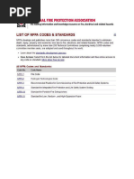 Complete List of NFPA Standards and Codes | PDF | Fires | Firefighting