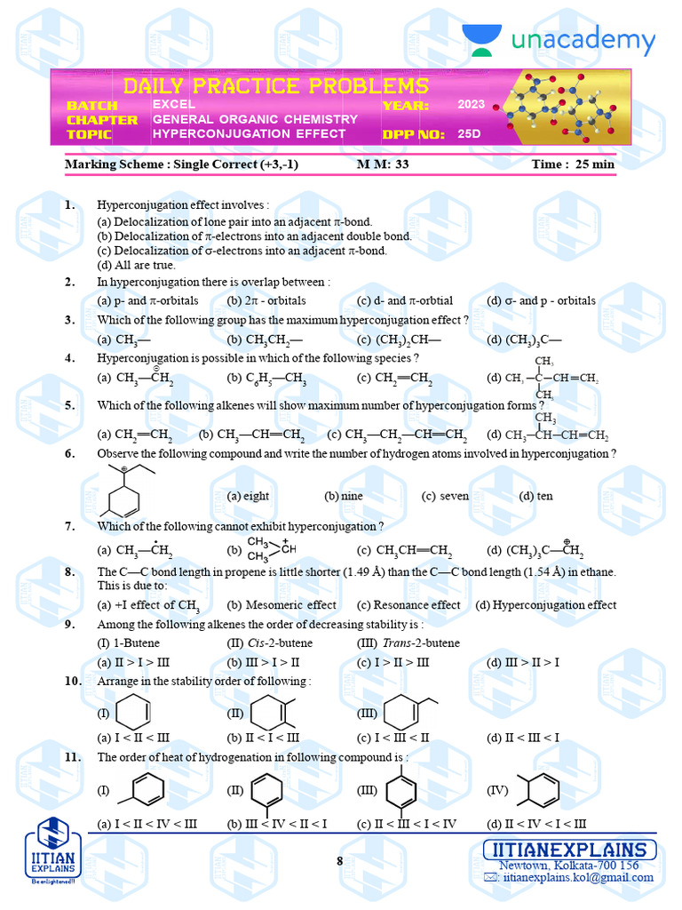 13 DPP 25D Goc Excel Hypercon | PDF | Physical Chemistry | Chemistry