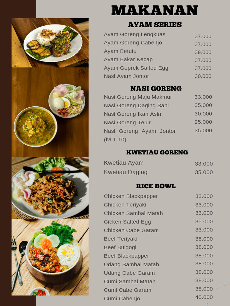 Maju Makmur Menu Update (November) - 2024 PDF | PDF | Hamburgers | Foods