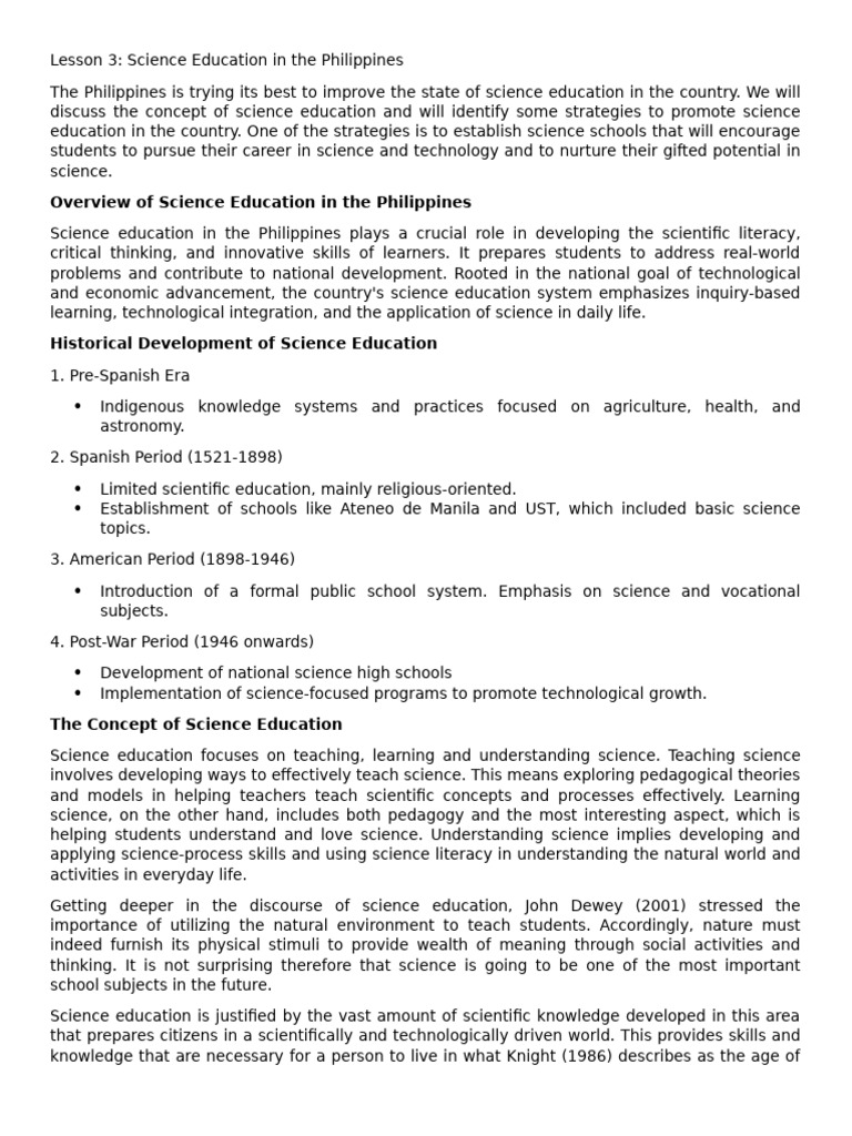 Lesson 3 and 4 in STS | PDF | Science Education | Science