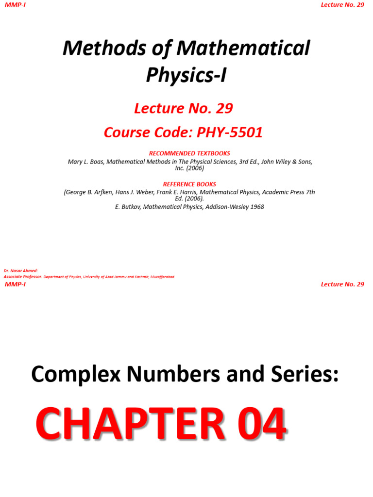 MMP-I Lecture No. 29 | PDF | Function (Mathematics) | Complex Analysis