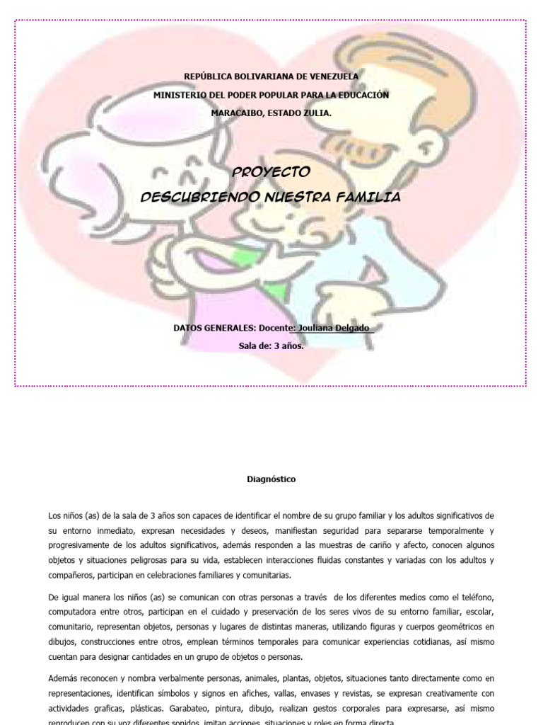 Proyecto Educativo: Descubriendo la Familia | PDF | Comunicación