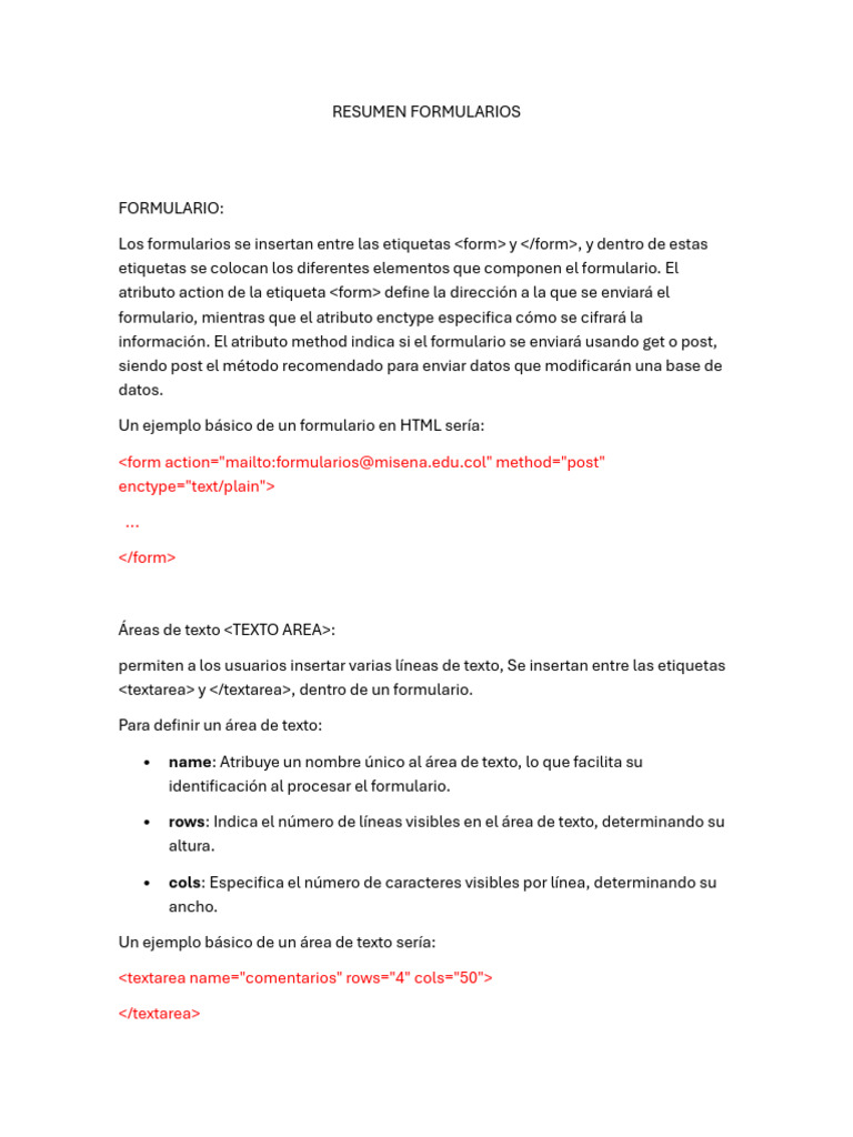Resumen Formularios | PDF | Contraseña | Ciencias de la Computación